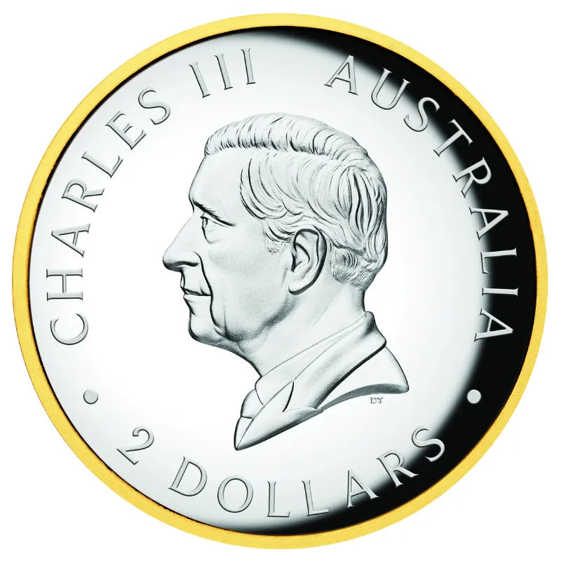 2025 2oz Silver Australian Kookaburra Proof Gilded Coin-The Perth Mint