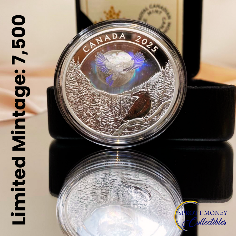 2025 1 oz Silver Coin Moon Sky: Raven Royal Canadian Mint
