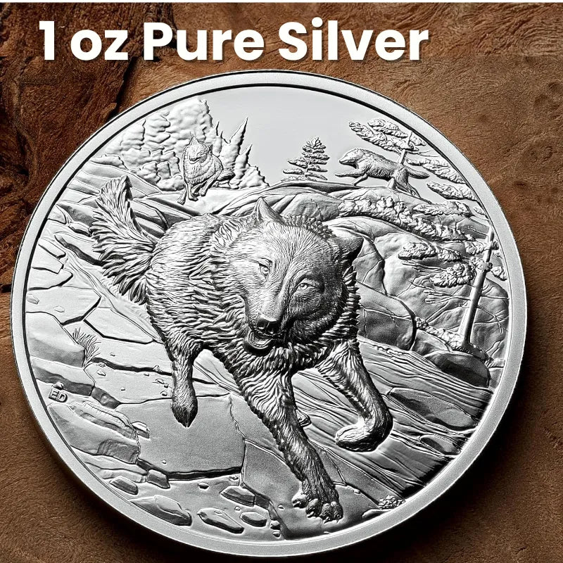 2025 Ultra High Relief Silver Coin –Great Hunters: Grey Wolf RCM