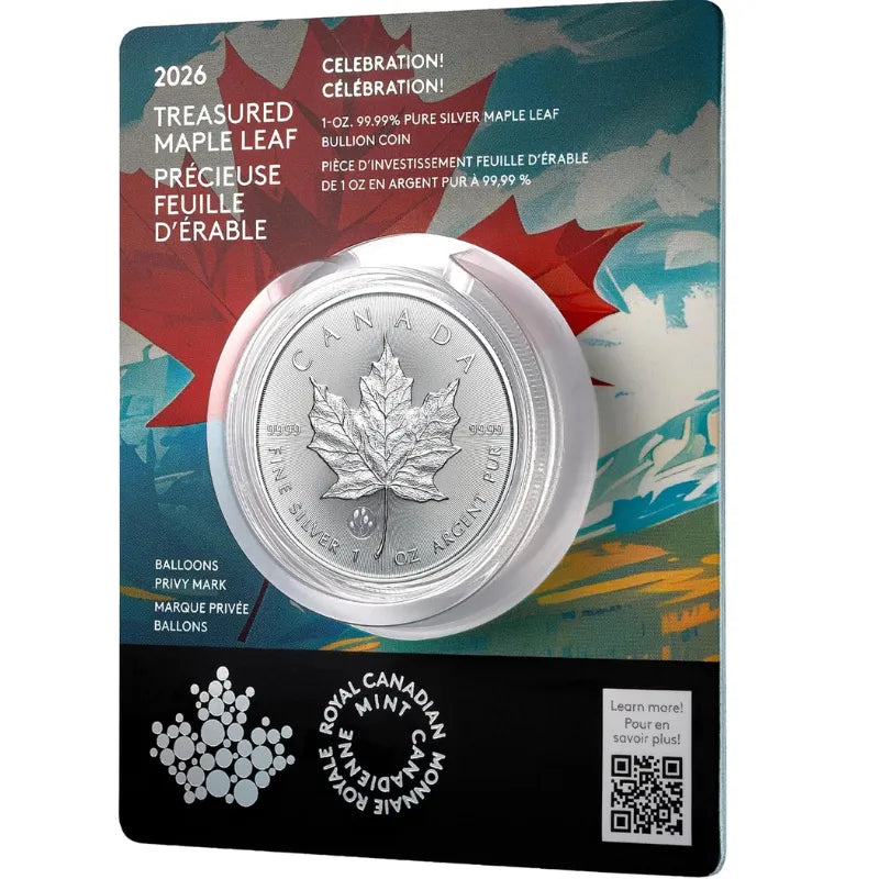 2026 1oz Pure Silver Maple Leaf Coin-Treasured Silver Maple Leaf
